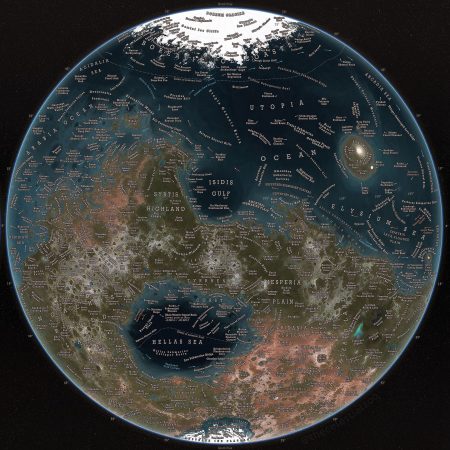 Map of Terraformed Mars - Pablo Carlos Budassi