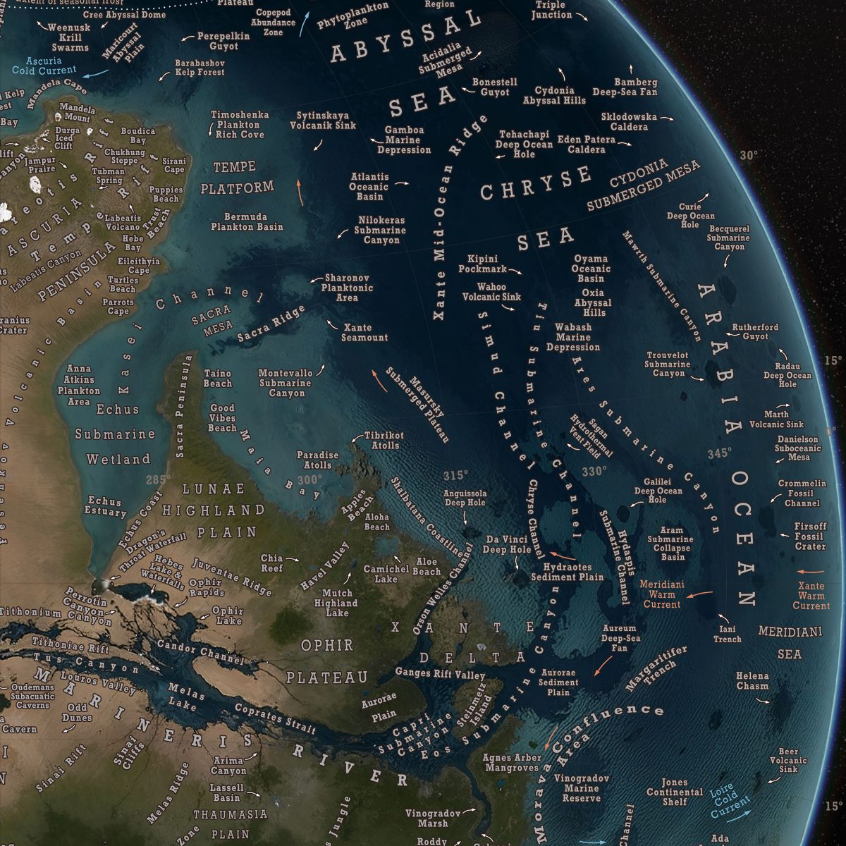 Map of Terraformed Mars - Pablo Carlos Budassi
