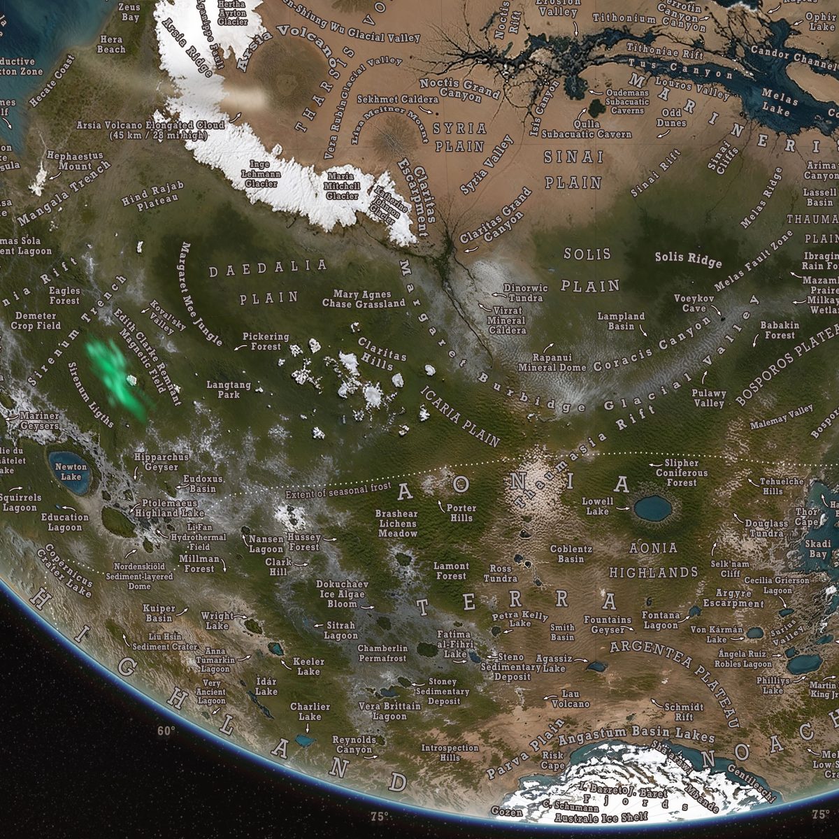 Map of Terraformed Mars - Pablo Carlos Budassi