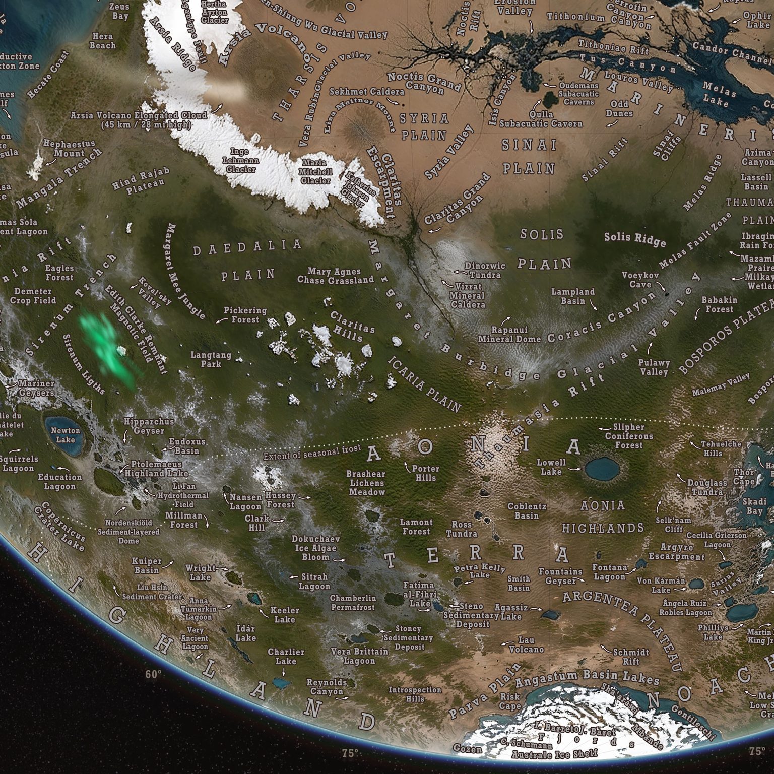 Map of Terraformed Mars - Pablo Carlos Budassi