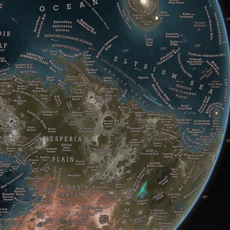 Map of Terraformed Mars - Pablo Carlos Budassi